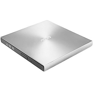 ASUS ZenDrive Silver 13mm External 8X DVD/ Burner Drive +/-RW with M-Disc Support, Compatible with both Mac & Windows and Nero BackItUp for Android devices (USB 2.0 & Type-C cables included)