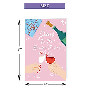 XXDJLP Sweet Bridal Shower Card for Bride To Be,Funny Bachelorette Card for Bride Her, Cute Bride To Be Card Gifts for Women Sister Friends, Wedding Engagement Congratulations Card