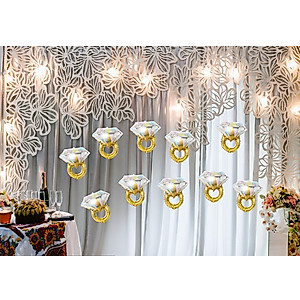 10Pcs Mini Diamond Ring Balloons for Engagement and Anniversary Wedding Party Supplies