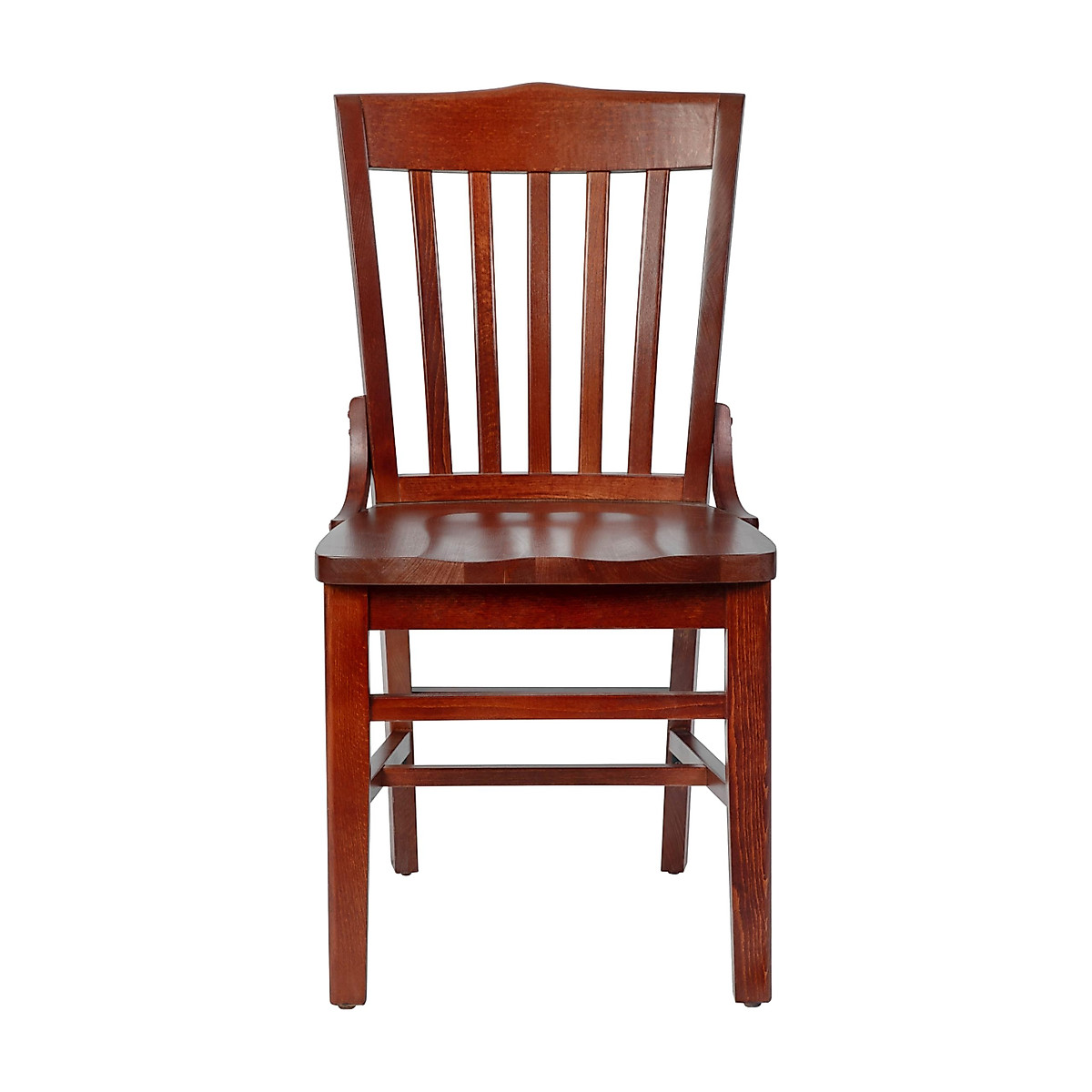 EMMA + OLIVER School House Back Mahogany Wood Chair