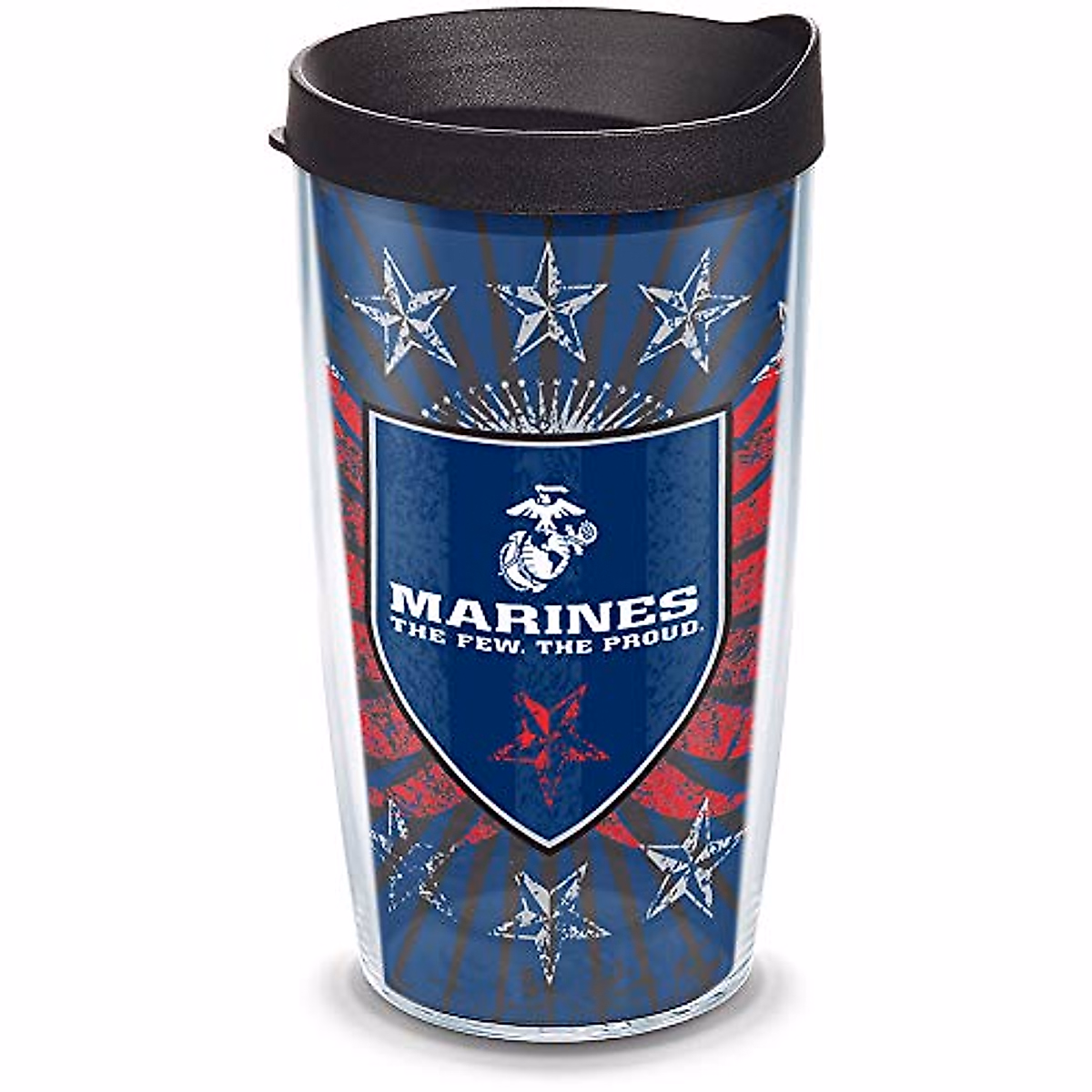 Tervis Marines Made in USA Double Walled Insulated Tumbler Travel Cup Keeps Drinks Cold & Hot, 16oz, The Few The Proud
