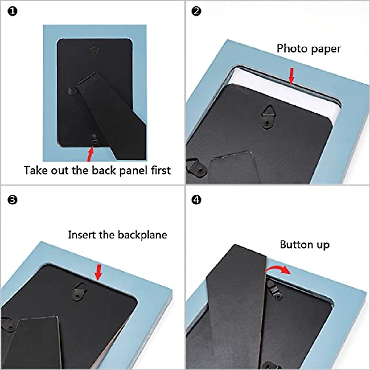 eletecpro 4x6 Picture Frame Set of 4 - Wooden Designs Wall Decor - Table Top & Wall Mount Photo Frame - Vertical & Horizontal - Rustic Home Décor Picture Frames