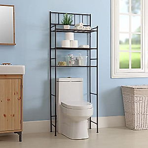 Finnhomy 3 Shelf Bathroom Space Saver Over The Toilet Rack Bathroom Corner Stand Storage Organizer Accessories Bathroom Cabinet Tower Shelf with ORB Finish 23.5" W x 10.5" D x 64.5" H