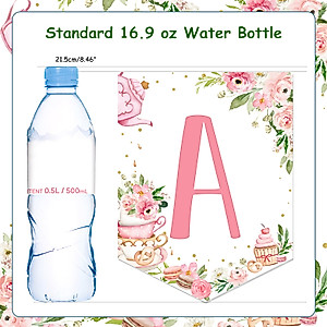 Fangleland Tea Party Baby Shower Banner for Girl - A Baby Is Brewing Tea Theme Pink Floral Banner Decorations, Girl’s Gender Reveal Pregnancy Celebration Hanging Garland Party Supplies