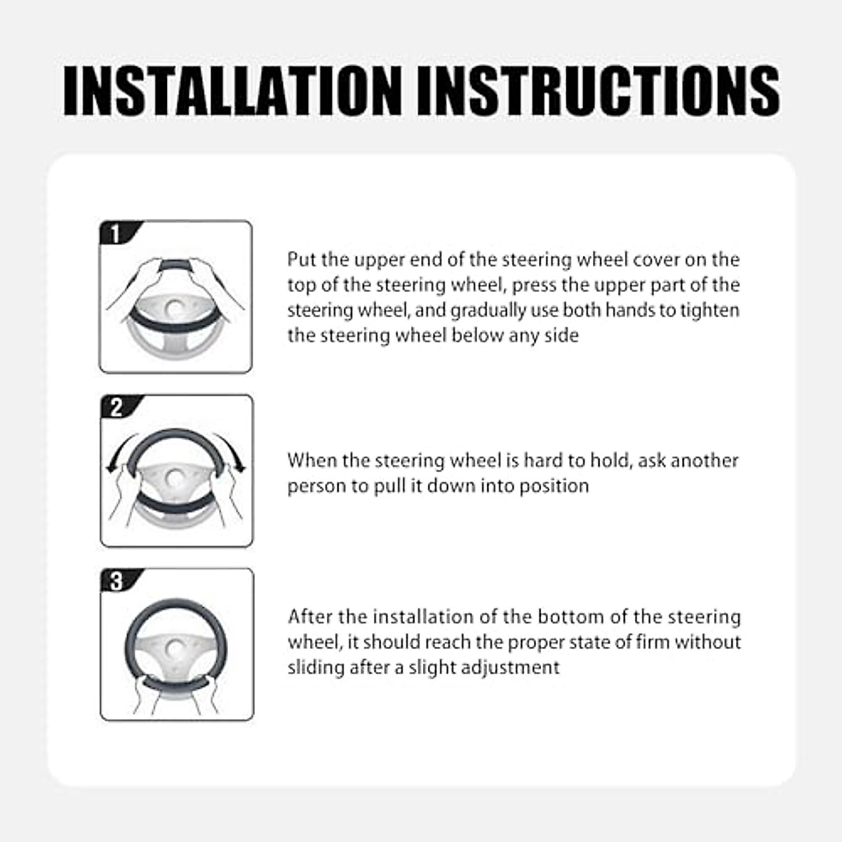 Crynod 1 PC Bling Car Steering Wheel Cover, Rhinestone-Encrusted Leather Elastic Protective Cover Without Inner Ring, Universal Automotive Decorative Accessory, Suitable for Most Models (Black)