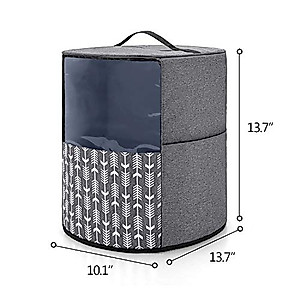 Yarwo Coffee Maker Dust Cover Compatible with Keurig K-Classic and K-Select, Visible Coffee Machine Cover with Pockets and Top Handle, Gray with Arrow