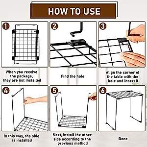 Nuenen Stackable Locker Shelf for School Locker Organizer Shelf Metal Locker Accessories for Home Office School File Document Book Magazine Desktop Decors Supplies, 11.8x9.8x12.99 Inch (Black, 8 Pcs)