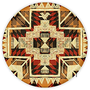 Arrow Round Seat Cushion, Native American Style Pattern Chair Cushions Soft Memory Foam Chair Pad Reversible Washable Seat Chair Pad with Zipper for Office Kitchen Dining Room Chair