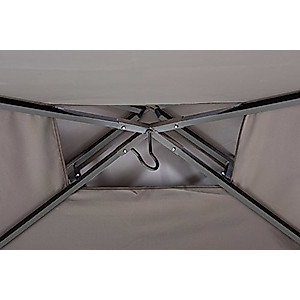 Coen L-GG001PST-F 8' X 5' Soft Top Brown Double Tiered Canopy 4Pcs Led Gazebo Grill