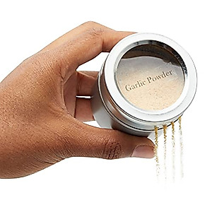 Juvale Set of 20 Magnetic Spice Containers Storage Tins with Clear Sift and Pour Lids, 94 Labels, 3.4 oz Metal Seasoning Jars for Refrigerator