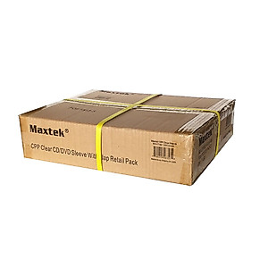 Maxtek 1,000 Pieces Clear Transparent CPP Plastic CD DVD Sleeves Envelope Holder, 100 Micron Thickness.