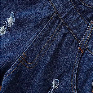 Infant Toddler Girls Overall Jeans Bell Bottoms Suspender Flare Pants Ripped Denim Trousers Two Layers Ruffle Leggings