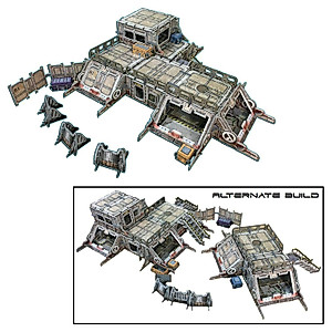 Battle Systems Sci-Fi Terrain - 28mm Modular 3D Space Terrain - Perfect for Wargaming and Roleplaying Tabletop Games - Full Colour Printed 3D 40K Multi Level Building Models (Outlands Delta Garrison)