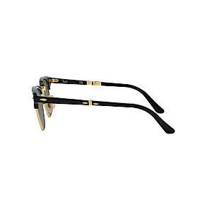 Ray-Ban RB2176 Clubmaster Folding Square Sunglasses, Black/G-15 Green, 51 mm