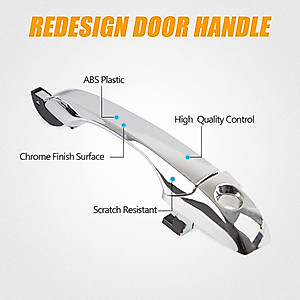 RANSOTO 4PCS 4589009AH Outside Exterior Door Handle Set Compatible with 2005-2010 Chrysler 300 300C, 2005-2008 Dodge Magnum, 2006-2010 Dodge Charger Replace CH1310142 5065801AG