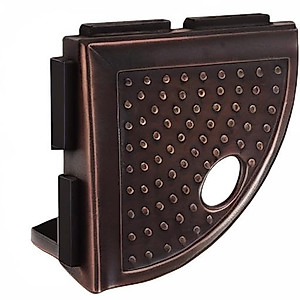 Questech Decor Shower Footrest, Wall Mounted Corner Shower Shaving Shelf, Lugged for New Construction, Shower Corner Shelf for Tiled Walls, 5 Inch Metro Lugged, Oil Rubbed Bronze
