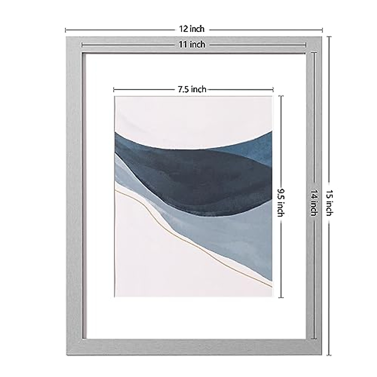 eletecpro 11x14 Picture Frames Set of 5, Gallery Wall Frame Display 8x10 Photo with Mat or 11x14 without Mat, Picture Frame Collage Wall Decor for Wall Mounting, Grey