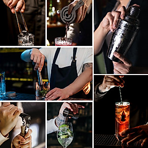 Vabaso Bartender Kit, 24pcs Bartending Kit Cocktail Shaker Set, 25oz Martini Shaker Bar Tools Set, Bar Accessories for The Home, Housewarming Father's Day