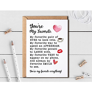 You're My Favorite Everything Card For Friend And Sister - Funny Birthday Card For Best Friend - Unique Birthday Gift - Valentines Day Card