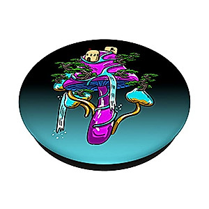 Mystic Mushroom Grounds Trippy Psychedelic Magic Shroom PopSockets Swappable PopGrip