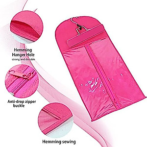 Jitony 4 PCS Wig Storage Bags with Hangers, Portable Wig Storage Bags, Wig Piece Storage Bags, Store Wigs Prevent Dust and Moisture, Black and Rose red, 8 Piece Set