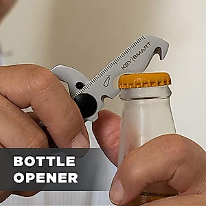 KeySmart AllTul Vulture - 10-in-1 keychain multitool with Bottle Opener, Wrench, Carabiner, Philips Head, Wire Cutter, Flat Head, Spoke, Cutter, Ruler and Keyring Hole, Tool for Camping, Fishing Etc.