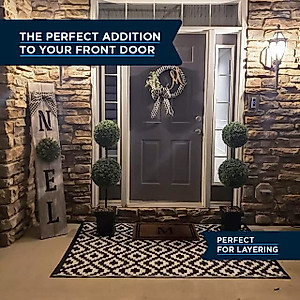 Black and White Reversible Indoor/Outdoor Rug That's UV and Stain Resistant. Ideal Outdoor Carpet and Patio Rug at 6 ft x 3.9 ft (180 cm x 120 cm). Looks Great in Gardens, Decks and on Balconies.