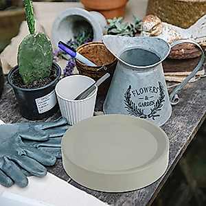 GANAZONO Round Planter Plant Caddy with Moving Caster Invisible Wheels Round Shape Dolly Planter Tray Pallet Potted Plant Stand for Home Indoor Outdoor Garden White Flower Pots Outdoor