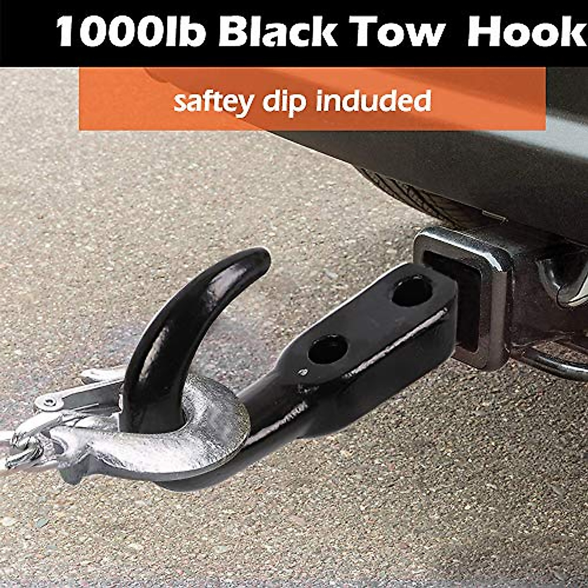 XSTRAP STANDARD 2PK Universal Recovery Tow Hooks 10000LBS Black Forged Tow Hooks Compatible with Jeep Ford Dodge Chevy Chevrolet GMC Toyota Pickup Truck