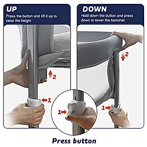 RONBEI Bassinet,Bedside Bassinet for Baby Breathable Mesh Baby Bassinet, Easy to Assemble Lightweight Portable Bassinets for Newborn Infants