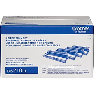 Brother DR-210CL Four Drums - 1 Black, 1 Cyan, 1 Magenta, 1 Yellow - Retail Packaging - DR210CL