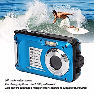 HD Waterproof Digital Camera for Photography, 1080P 30M 16X 10ft Digital Zoom Camera for Kids Adult Elderly Beginners.