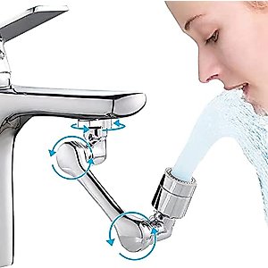 1080 Rotation Faucet Extender 1080° Large Angle Rotating Faucet Universal Rotating Sink 2 Water Outlet Modes Nozzle Faucet Adaptor, Splash Filter Dual Function Kitchen Tap Extend, Bubbler