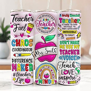 Teacher Gifts Chaos Coordinator 3D Inflated Effect Printed Tumbler Teacher Thank You Appreciation Gifts Best Teachers Gift Custom Coffee Cup for Men Women Teachers Day Mothers Day Back To School
