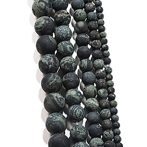 YU 1strand 4/6/8/10/12mm Matte Dark Green Turquoises Green Eye Stone Round Loose Spacer Bead for Bracelet Jewelry Makings Supplies T314 (Color : Green Turquoises, Item Diameter : 4mm)