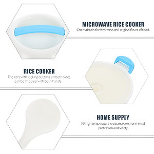 UPKOCH Microwave Vegetable Steamer Microwave Rice Cooker Plastic Microwave Cookware Steamer Round Microwave Food Container for Rice Chicken Pasta Vegetables 18X18X15CM Micro Rice Cooker