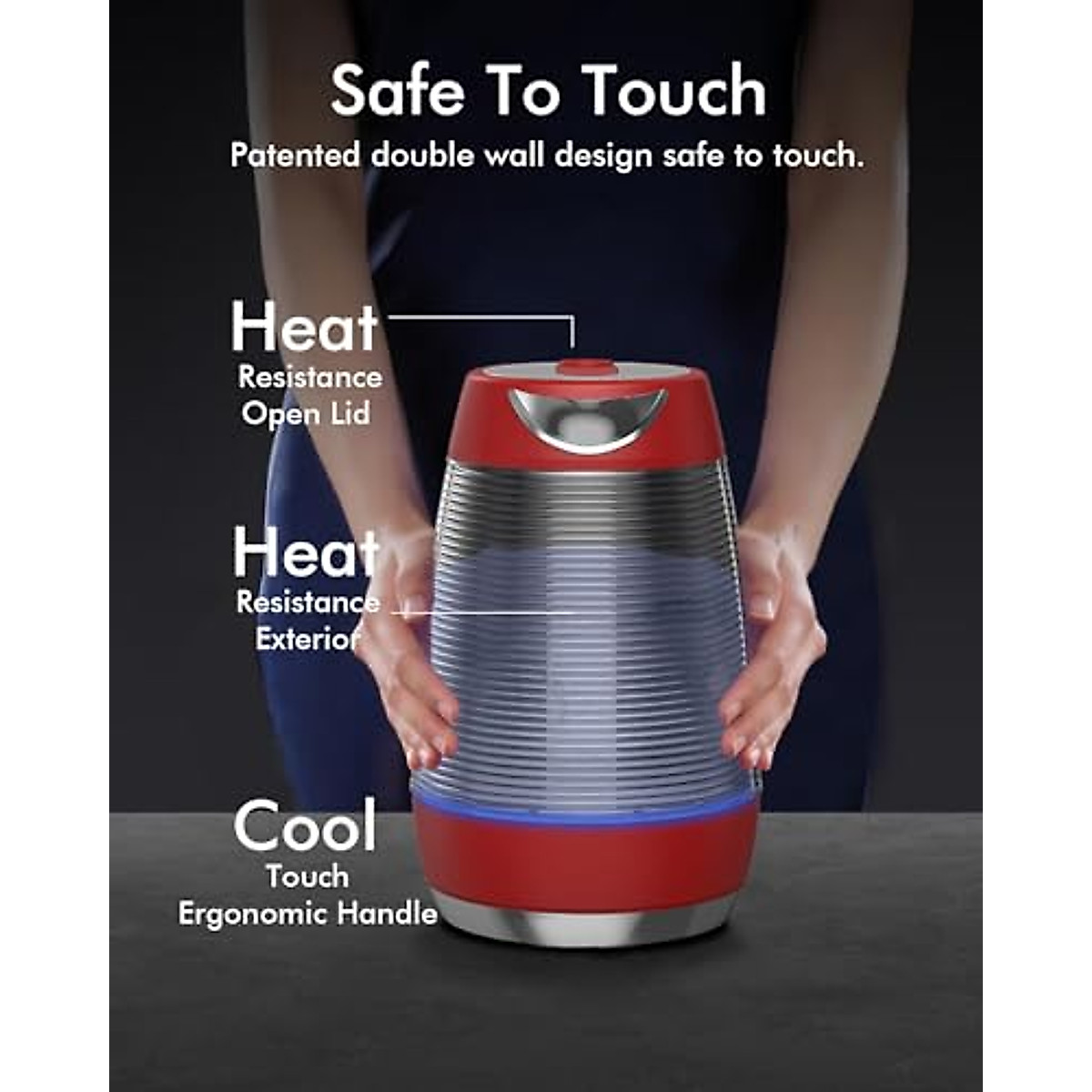 LONGDEEM Electric Tea Kettle Pot, Fast Boil, 1.7L/1500W, Borosilicate Glass Stainless Steel Inner Lid & Filter, Hot Water Boiler & Heater with Auto Shut Off, BPA-Free, Easy to Clean, Red