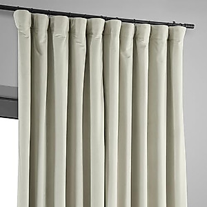 HPD Half Price Drapes Signature Velvet Thermal Blackout Curtains for Living Room 96 Inch Long (1 Panel) Rod Pocket Insulated Blackout Curtains for Bedroom Window Curtains, 100W x 96L, Off White