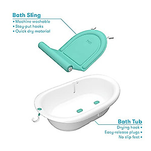 Frida Baby 4-in-1 Grow-with-Me Bath Tub| Transforms Infant Bathtub to Toddler Bath Seat with Backrest for Assisted Sitting in Tub