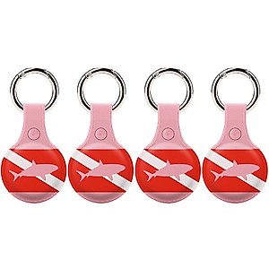 Scuba Diving Shark Case for Apple Air Tag Tracker AirTag Holder Protector Cover Storage Bag with Key Chain Printed Funny