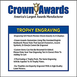 Crown Awards Roller Skate Trophies, Gold Stars Roller Skate Trophy with Custom Engraving Prime