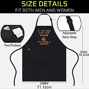 Teacher Black Apron - funny math teacher if you could just show your work Black Cooking Aprons