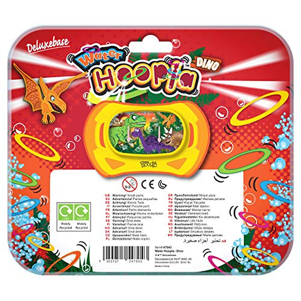 Water Hoopla Water Hoopla - Dinosaur from Deluxebase. Dinosaur Themed Handheld Ring Toss Games for Kids. Portable Retro Mini Arcade Games. Great for Travel Toys, Mini Games and Dino Party Favors.