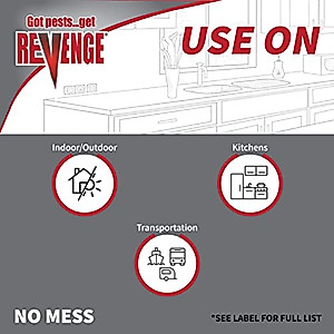 REVENGE Pack of 3 Liquid Ant Bait Stations, Ready-to-Use Indoors & Outdoors, Kills Ants & Roaches, No Mess Trap