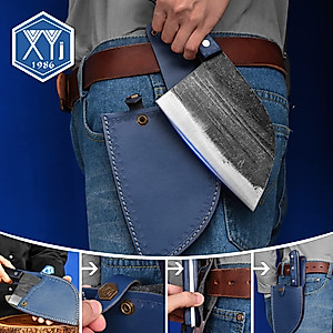 XYJ High Carbon Steel Serbian Butcher Knife Slaughter Chef Knives Cooking Camping Knife Good For All Around Cutting