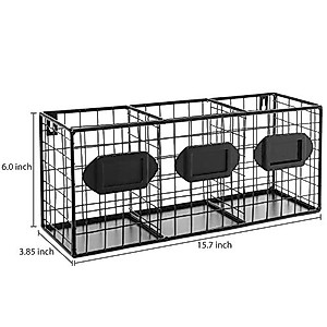MyGift Utensil Organizer Wall Mounted Black Metal Kitchen Silverware Flatware Caddy Holder, Countertop Storage Basket with 3 Compartments and Chalkboard Labels