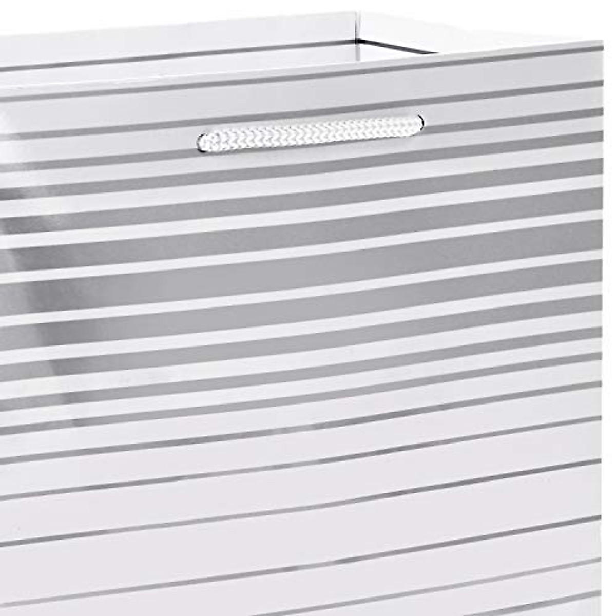 Hallmark Silver Gift Bag Assortment - Diamonds, Stripes, Dots (Pack of 6: 2 Medium 9", 2 Large 11", 2 Extra Large 14") for Christmas, Hanukkah, Graduations, Birthdays, Weddings, Bridal Showers