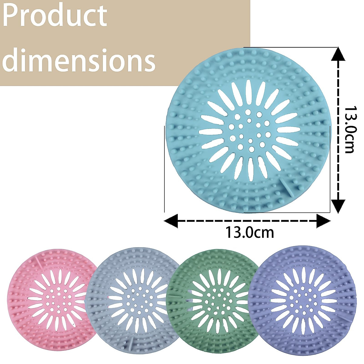 6 Psc Hair Catcher Shower Drain Hair Catcher Rubber Stopper Shower Drain Covers for Bathroom