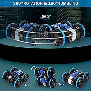 PECMPO Water and Land RC Car for Kids-2.4GHz Remote Control Boat Waterproof RC Monster Truck Stunt Car 4WD RC Vehicle-Toys Gift for 6-12 Year Old Boys Girls Teen