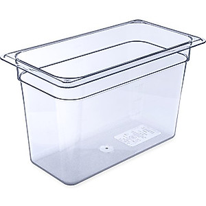 Carlisle FoodService Products Plastic Food Pan 1/3 Size 8 Inches Deep Clear